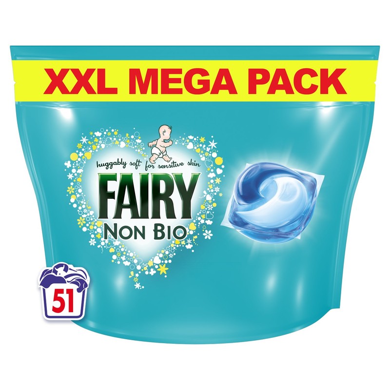 Fairy Non Bio Pods Washing Liquid Capsules for Sensitive Skin 50 Washes ...