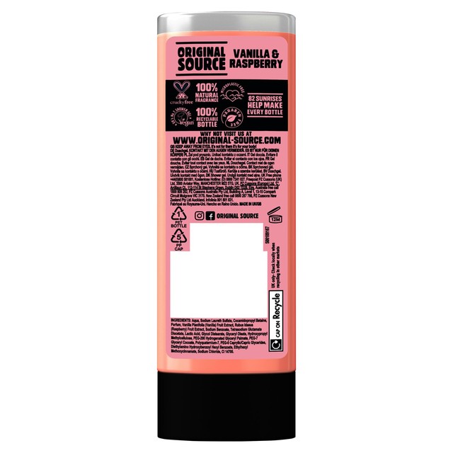Original Source Vanilla and Raspberry Shower Gel - Ocado
