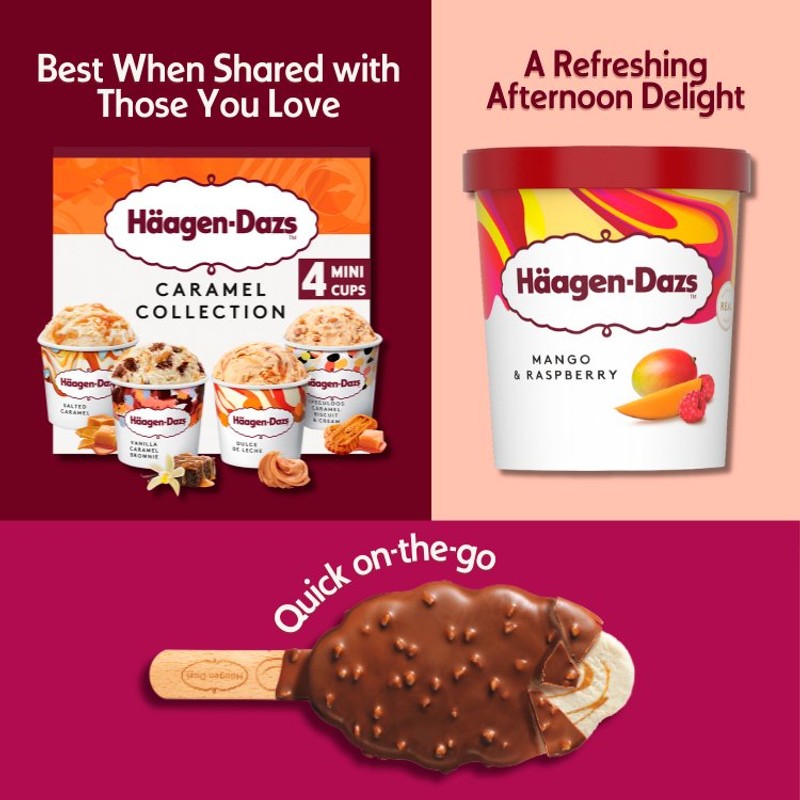 Haagen-Dazs Mango & Raspberry Ice Cream - Ocado
