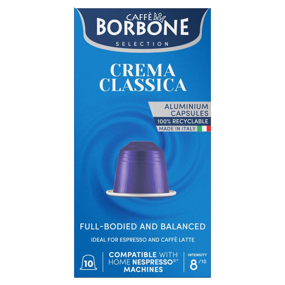 Caffe Borbone Crema Classica Intensity 8 Nespresso Compatible Capsules ...