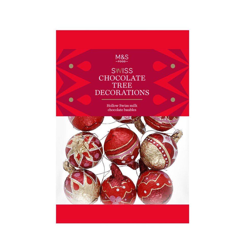 M&S Swiss Milk Chocolate Tree Decorations - Ocado