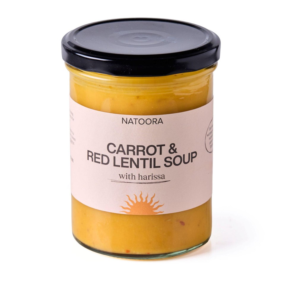 Natoora Carrot & Red Lentil Soup with Harissa - Ocado