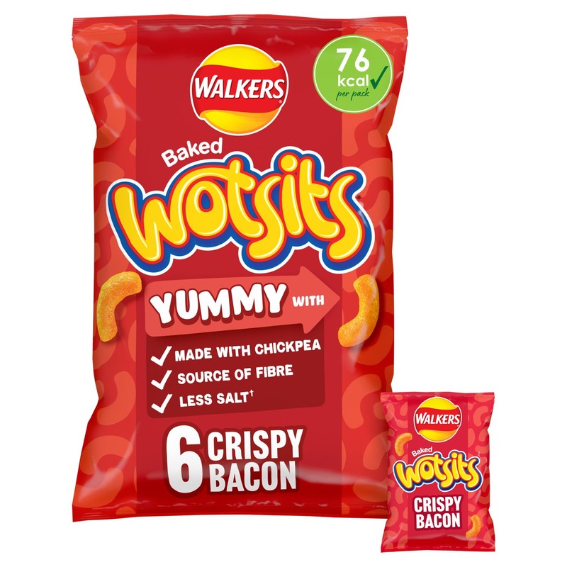 Wotsits Walkers Crispy Bacon Multipack Chickpea Crisps - Ocado