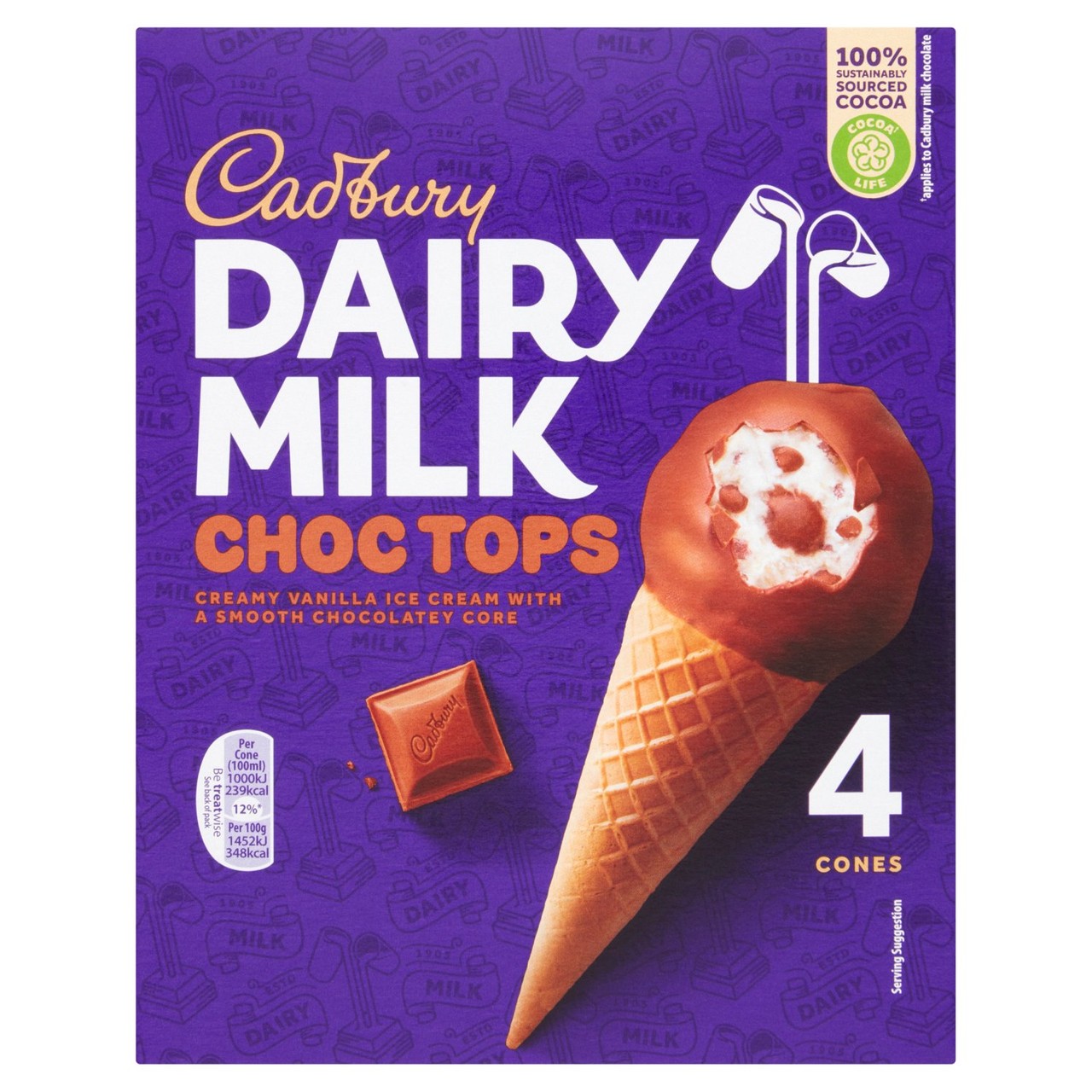 Cadbury Choc Top Ice Cream Cones - Ocado