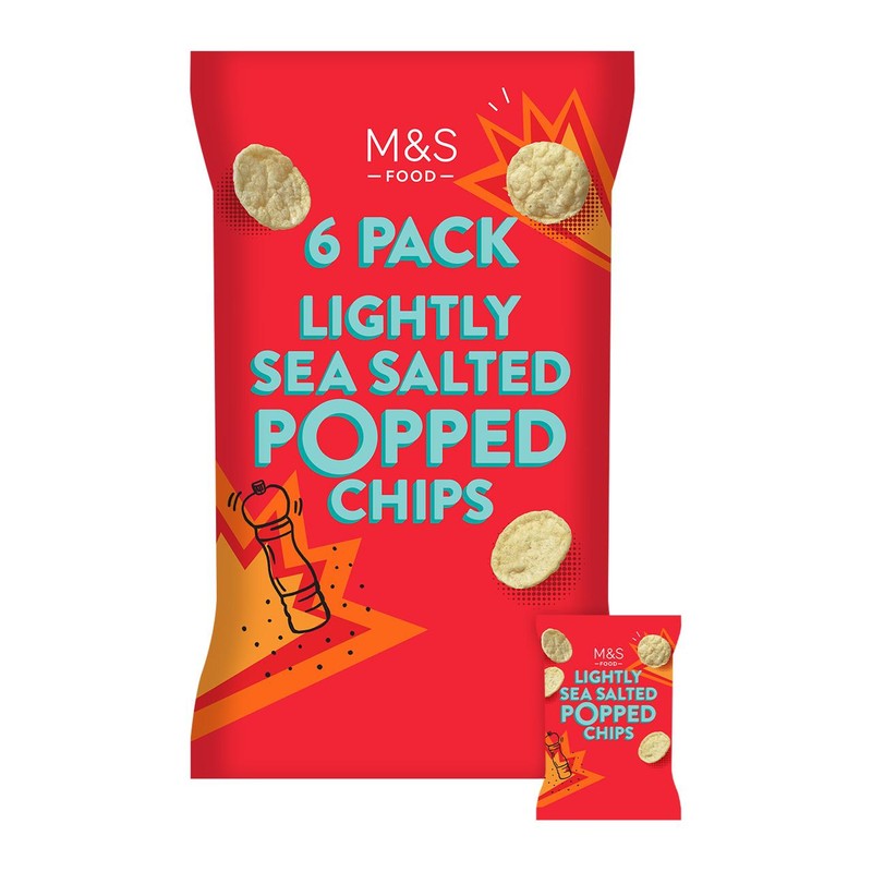 M&S Lightly Salted Popped Potato Chips Multipack - Ocado