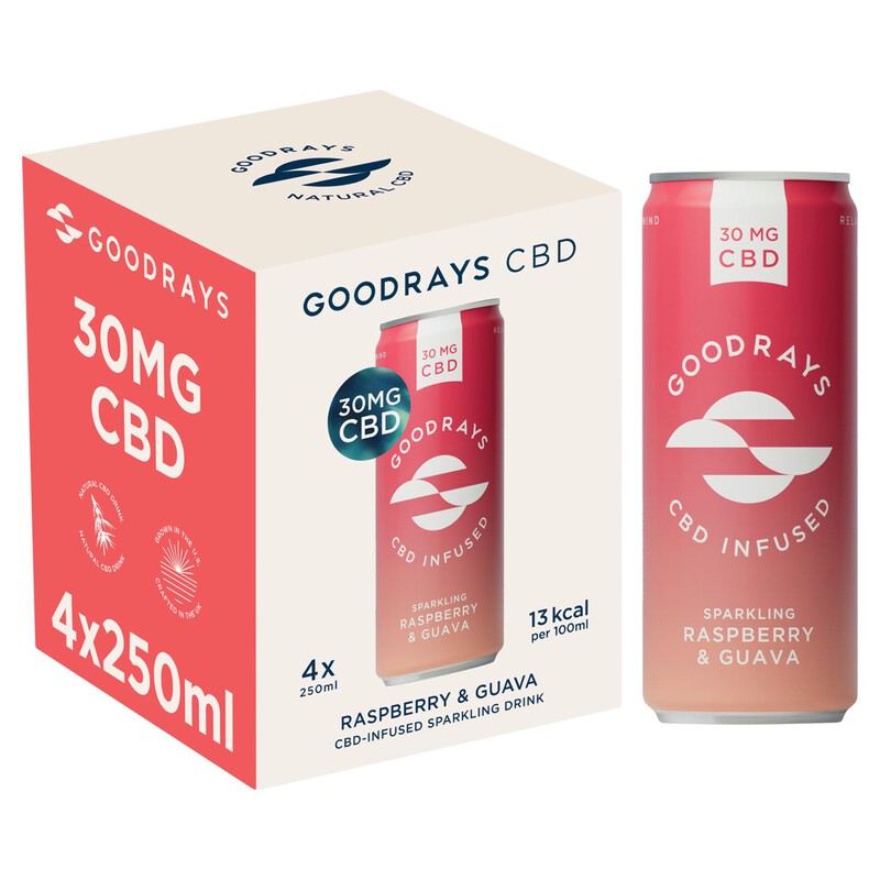 Goodrays CBD Drinks - Raspberry & Guava - Ocado