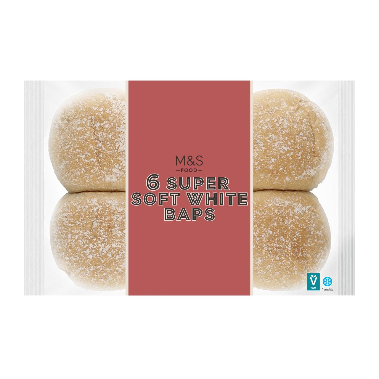 M&S Super Soft White Baps - Ocado