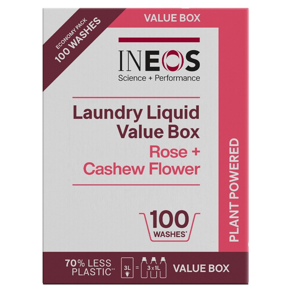 INEOS Non Bio Laundry Liquid XXL Value Box Rose + Cashew Flower 100 ...