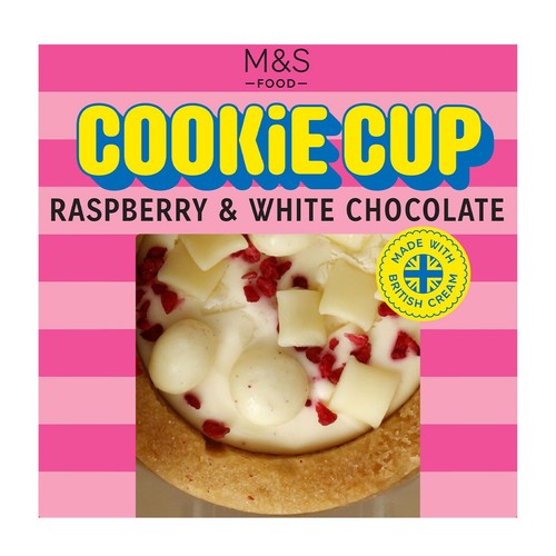 M&S Raspberry & White Chocolate Cookie Cup Serves 1 - Ocado