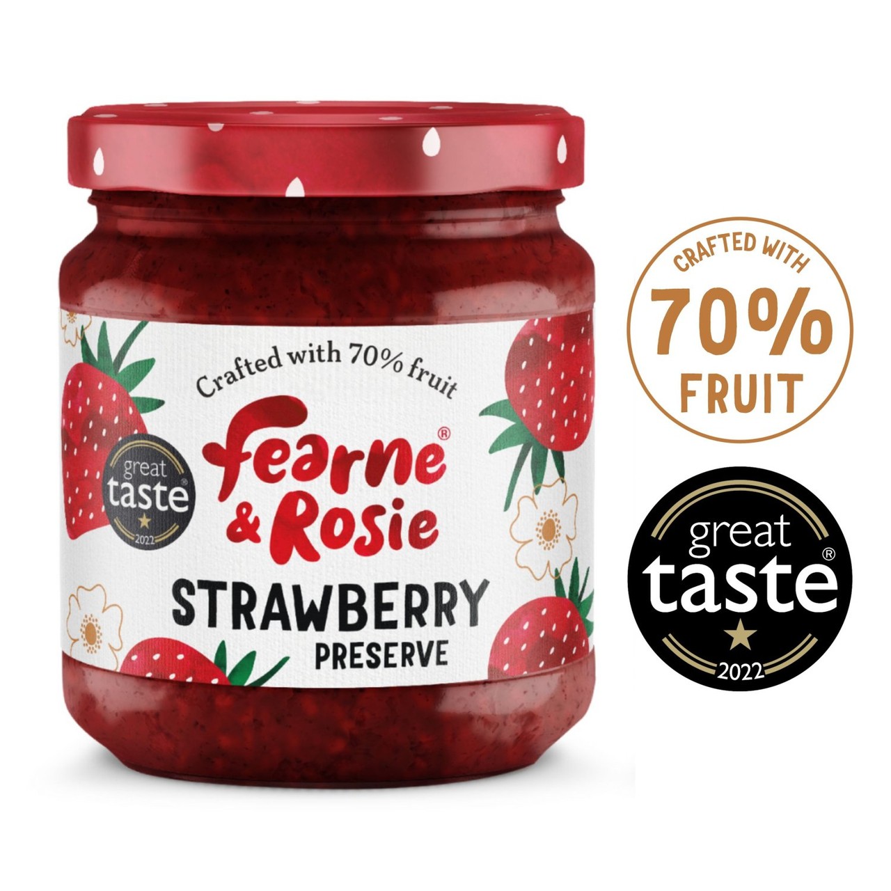 Fearne & Rosie Strawberry Jam 70% Fruit - Ocado