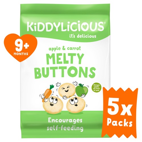 Kiddylicious Apple & Carrot Melty Buttons Baby Snacks Multi - Ocado