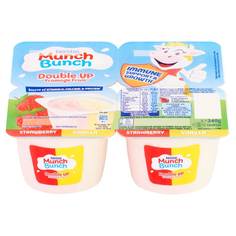 Munch Bunch Double Up Fromage Frais Strawberry & Vanilla - Ocado