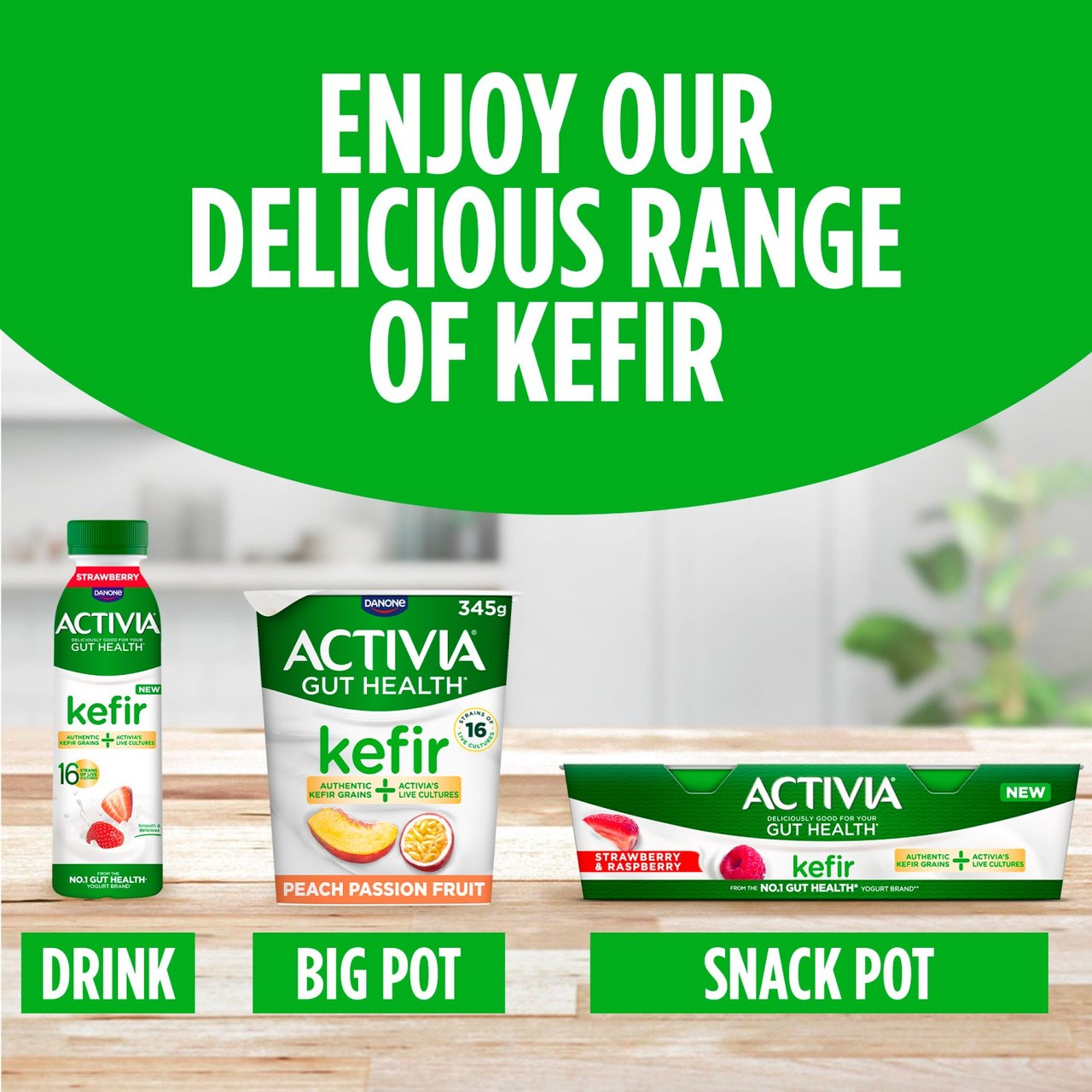 Activia Kefir Peach Passionfruit Gut Health Fruit Yoghurt Big Pot - Ocado