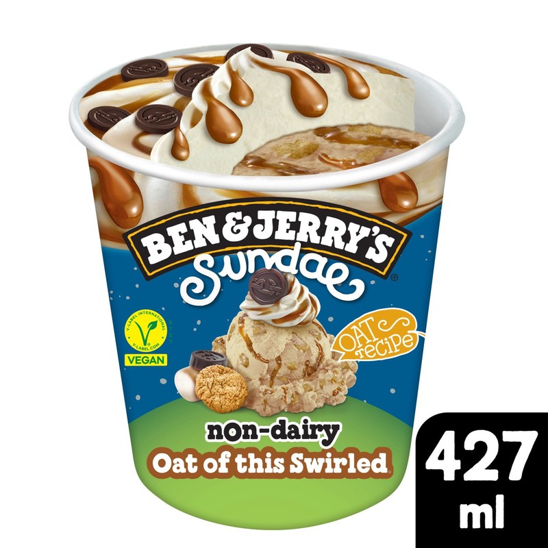 Ben & Jerry's Sundae Non Dairy Vegan Oat of this Swirled Ice Cream Tub ...