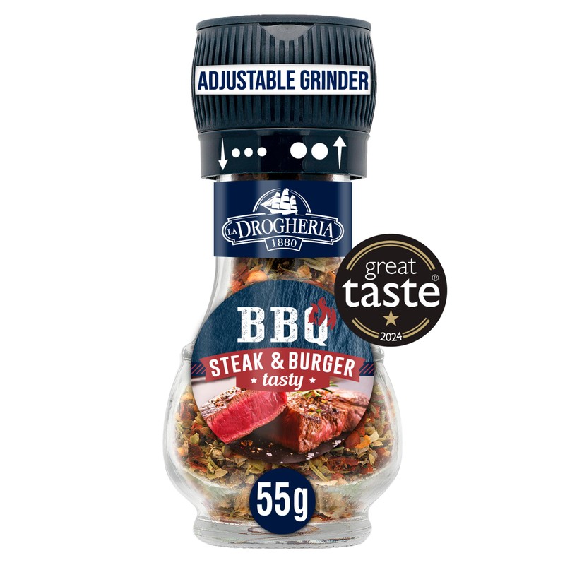 La Drogheria BBQ Steak & Burger Seasoning Mill Adjustable Grinder - Ocado