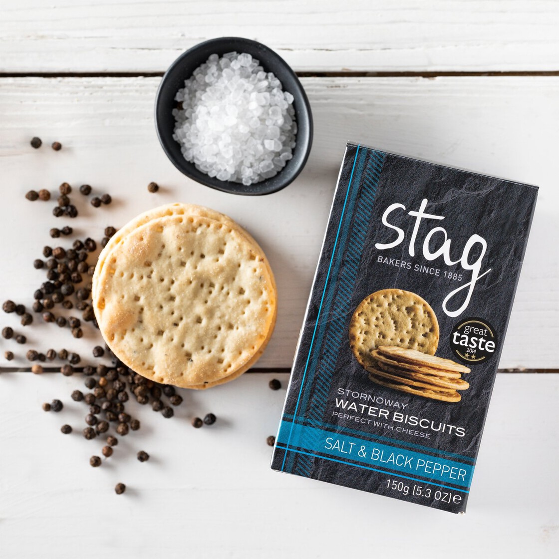 Stag Bakeries Sea Salt & Black Pepper Water Biscuits - Ocado