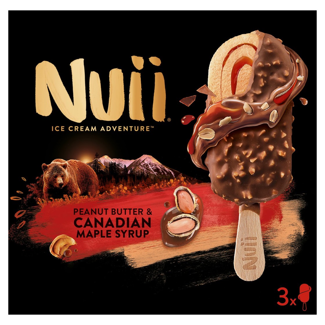 Nuii Peanut butter and Canadian Maple Syrup Ice Cream - Ocado
