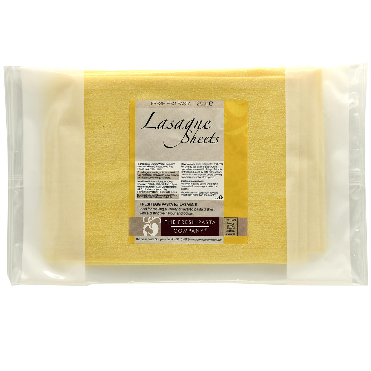 Fresh Pasta Co Fresh Egg Lasagne Sheets - Ocado