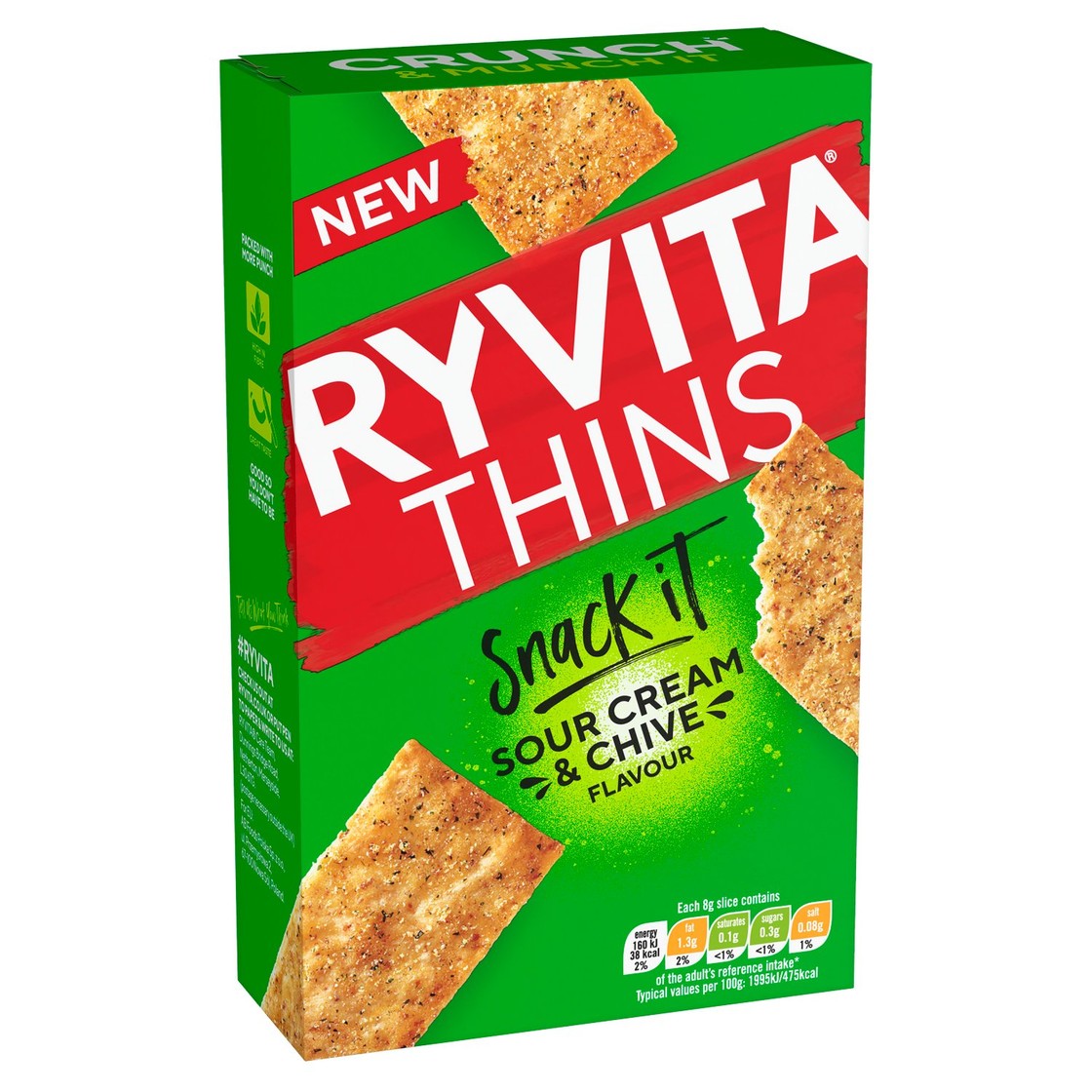 Ryvita Snack It Thins Sour Cream & Chive Flatbread Snacks - Ocado