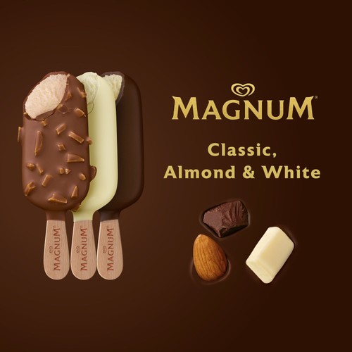 Magnum Classic, Almond & White Chocolate Ice Cream Sticks 6MP - Ocado