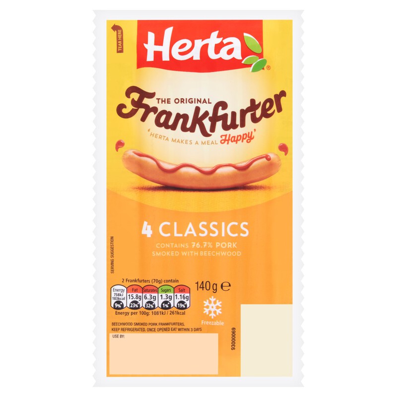 Herta 4 Frankfurters Hot Dogs - Ocado