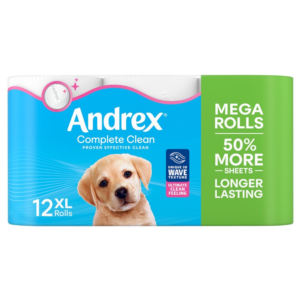 Andrex Complete Clean Toilet Roll Mega Rolls - Ocado