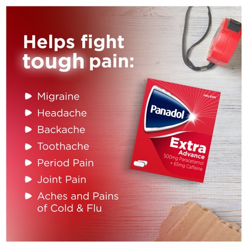 Panadol Extra Advance 500mg Paracetamol Caffeine Pain Relief Tablets ...