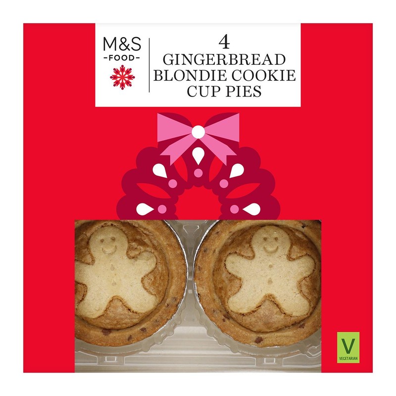 M&S 4 Gingerbread Blondie Cookie Cup Pies - Ocado