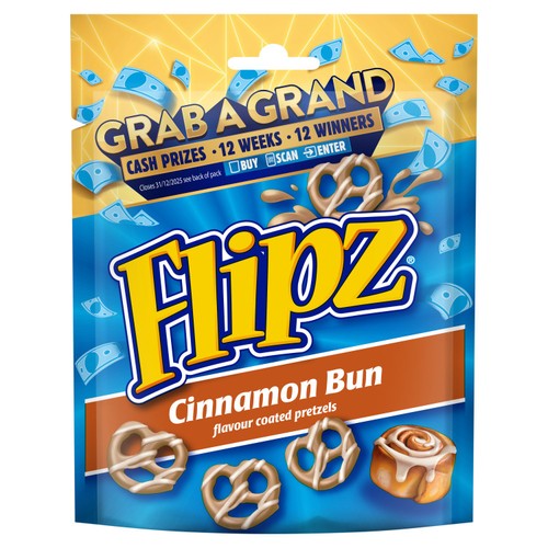 Flipz Cinnamon Bun Flavour Coated Pretzel Snacks - Ocado