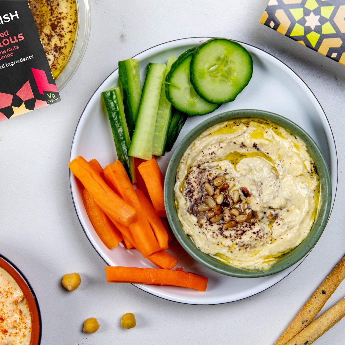 Moorish Humous topped with Pine Nuts & Sumac - Ocado