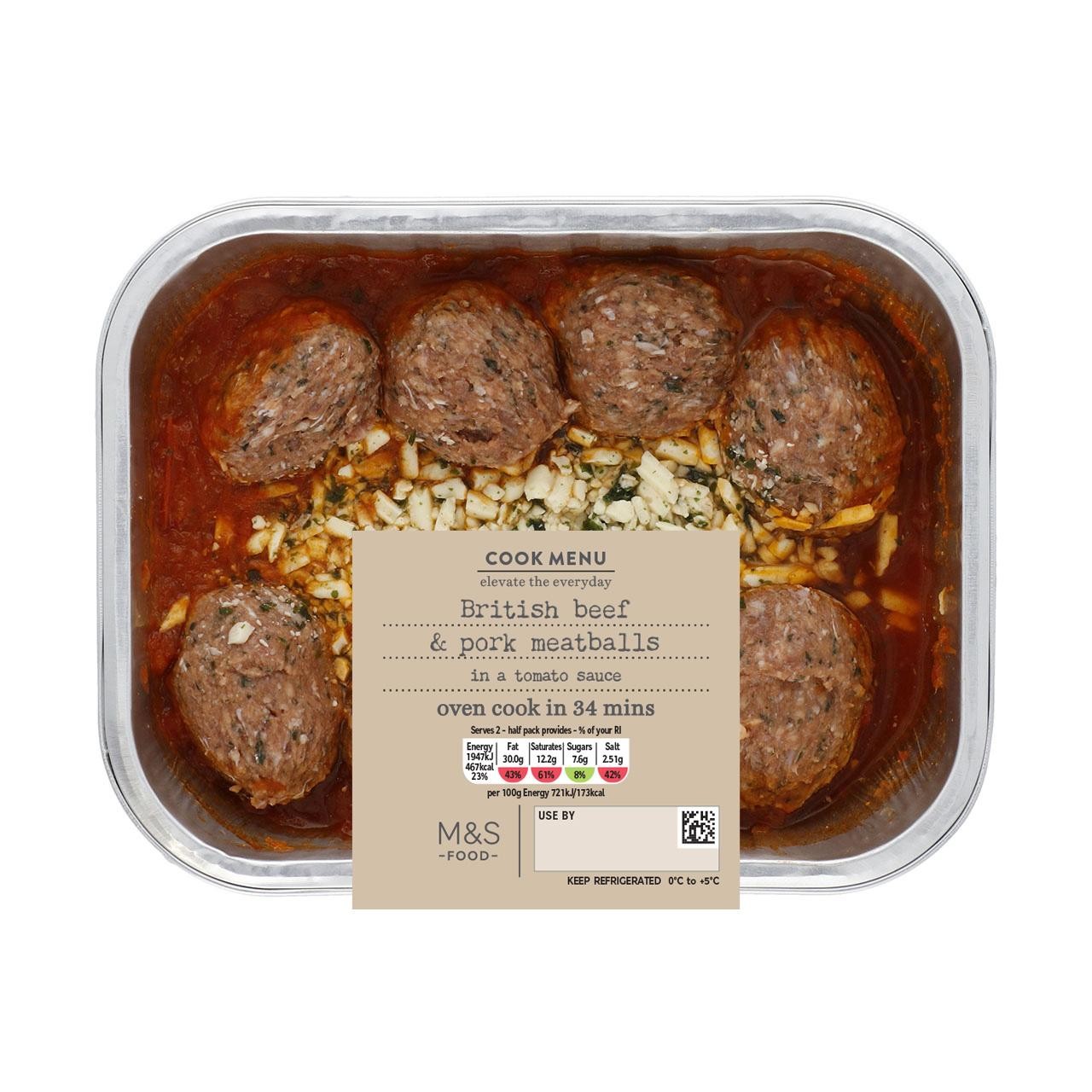 M&S Cook Menu Beef & Pork Meatballs with Cheese Topping - Ocado