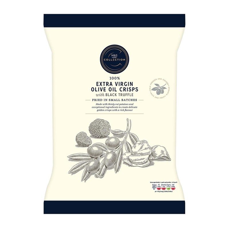 M&S Collection Extra Virgin Olive Oil Crisps With Black Truffle - Ocado