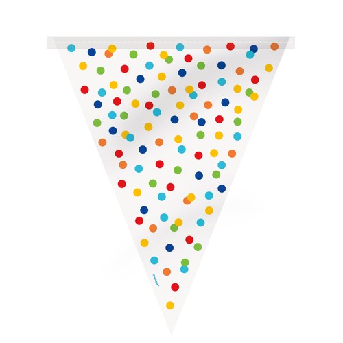 Rainbow Polka Dot Flag Banner 12ft - Ocado