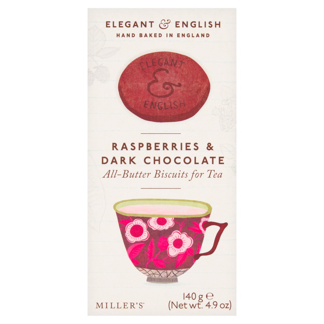 Miller's Elegant & English Raspberries & Dark Chocolate Biscuits - Ocado
