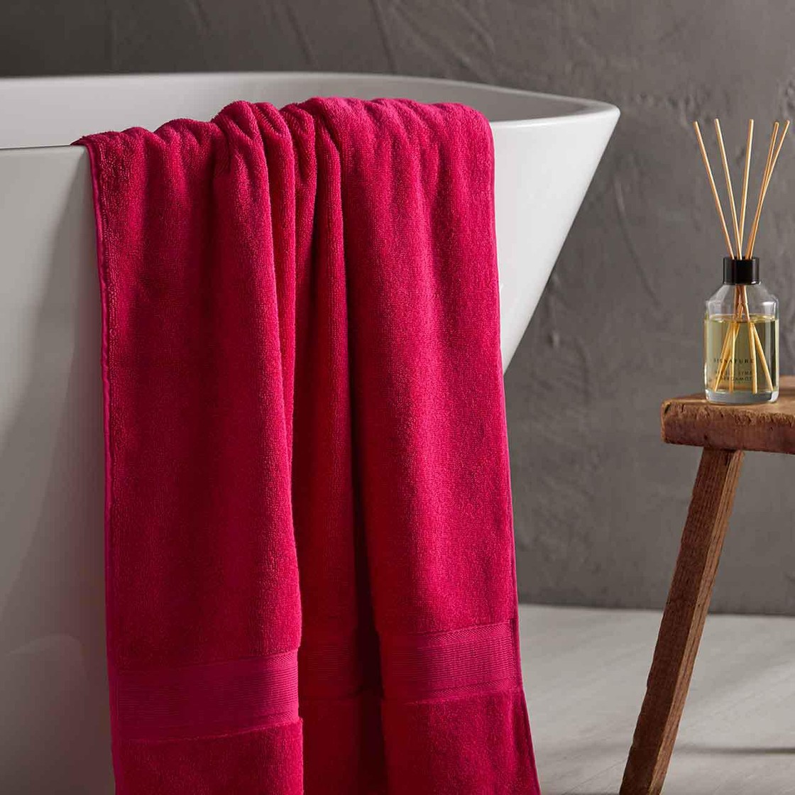 M&S Super Soft Antibacterial Cotton, Bath Towel, Raspberry - Ocado