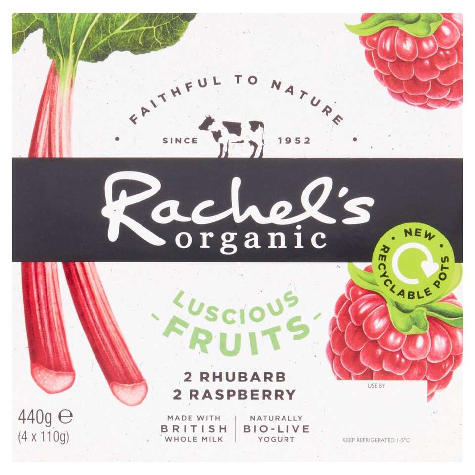 Rachel's Organic Luscious Fruits Rasp/Rhubarb - Ocado