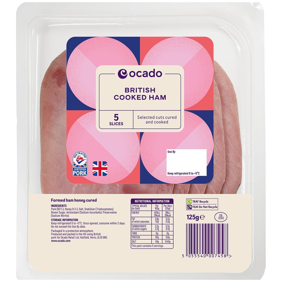 Ocado British Cooked Ham 5 Slices - Ocado