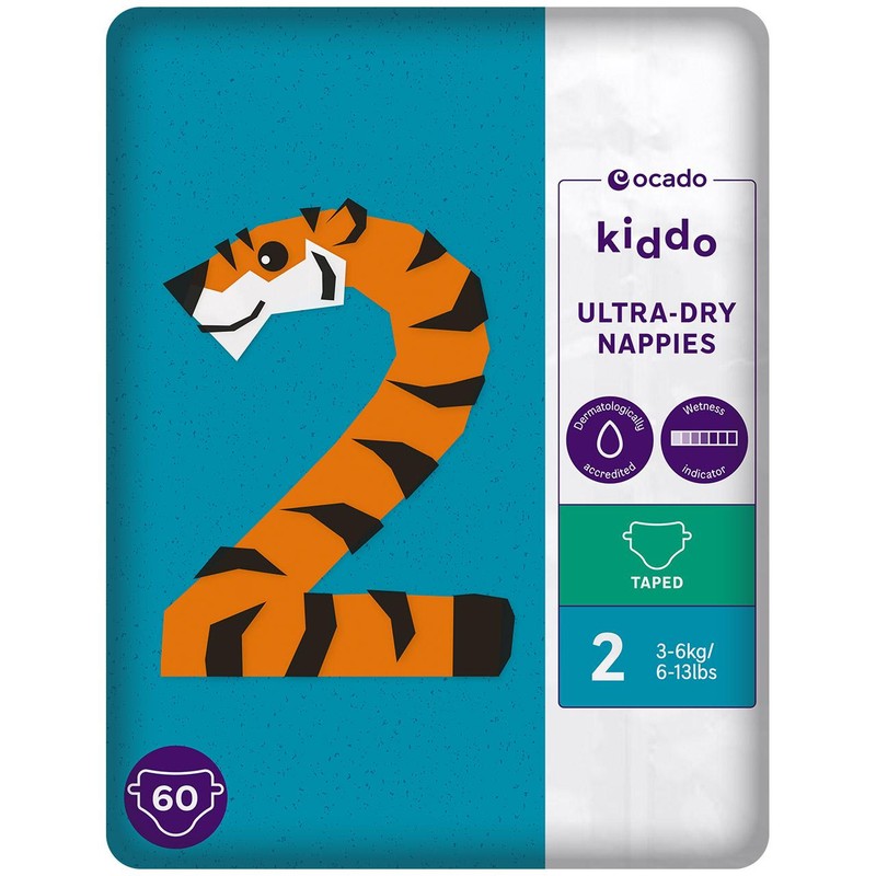 Ocado Kiddo Ultra-Dry Nappies Size 2 (3-6kg) - Ocado