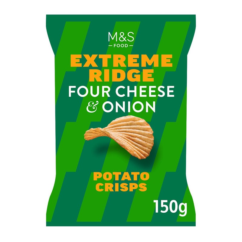M&S Four Cheese & Onion Extreme Ridge Cut Crisps - Ocado
