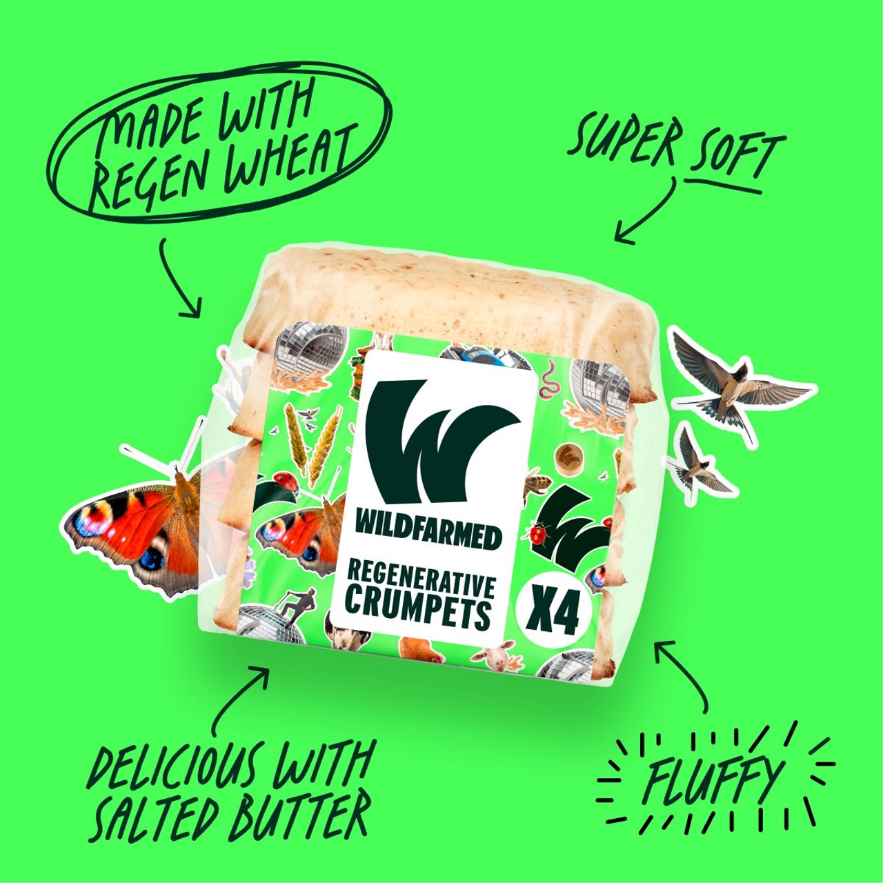 Wildfarmed Crumpets - Ocado