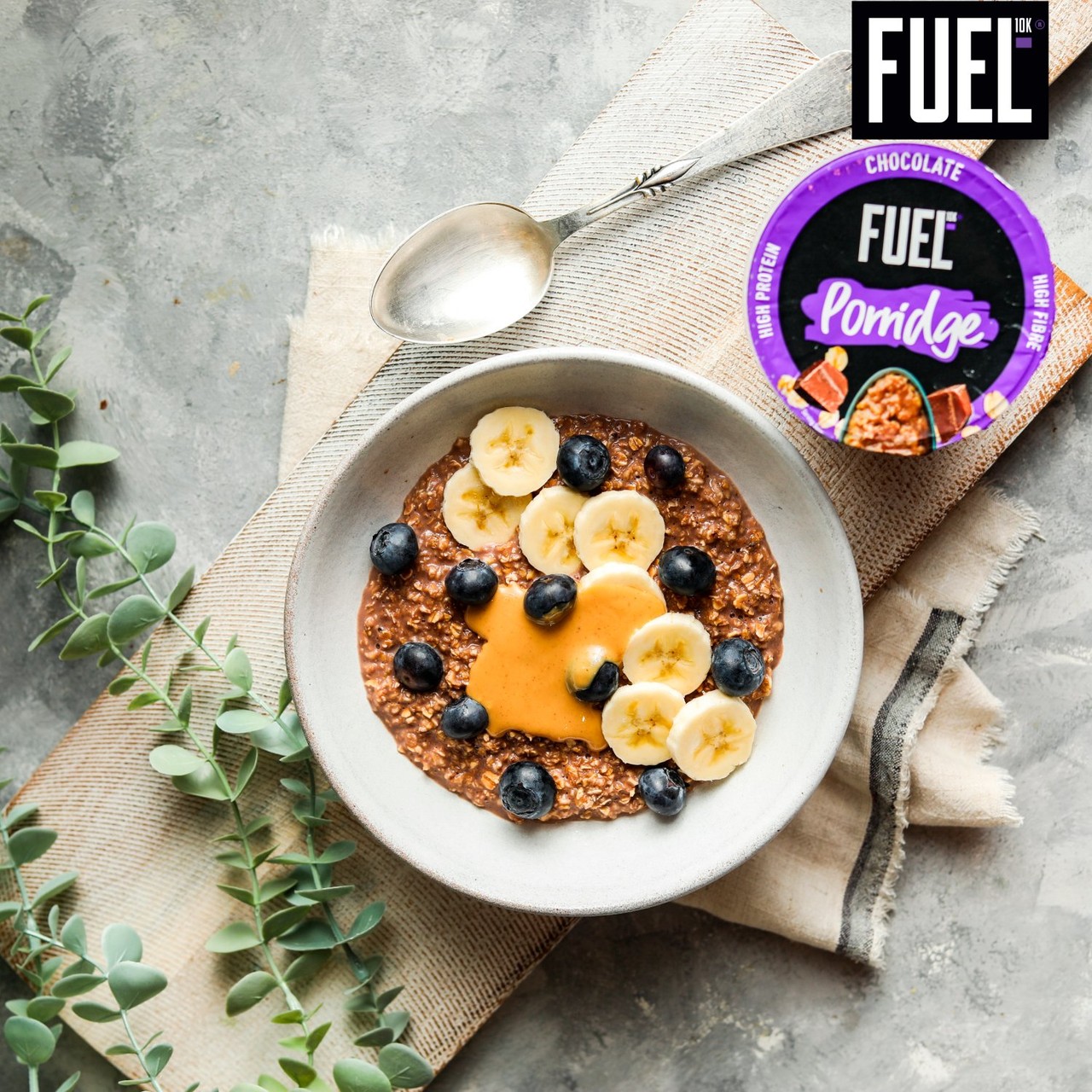 FUEL 10K High Protein Chocolate Porridge Oat Cereal Pot - Ocado