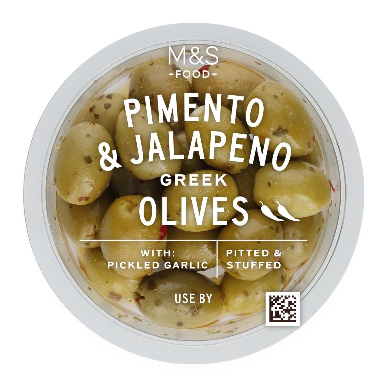 M&S Olives with Garlic, Pimento & Jalapeno - Ocado