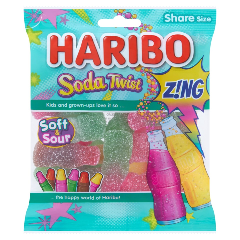 Haribo Soda Twist Zing Sweets Sharing Bag - Ocado