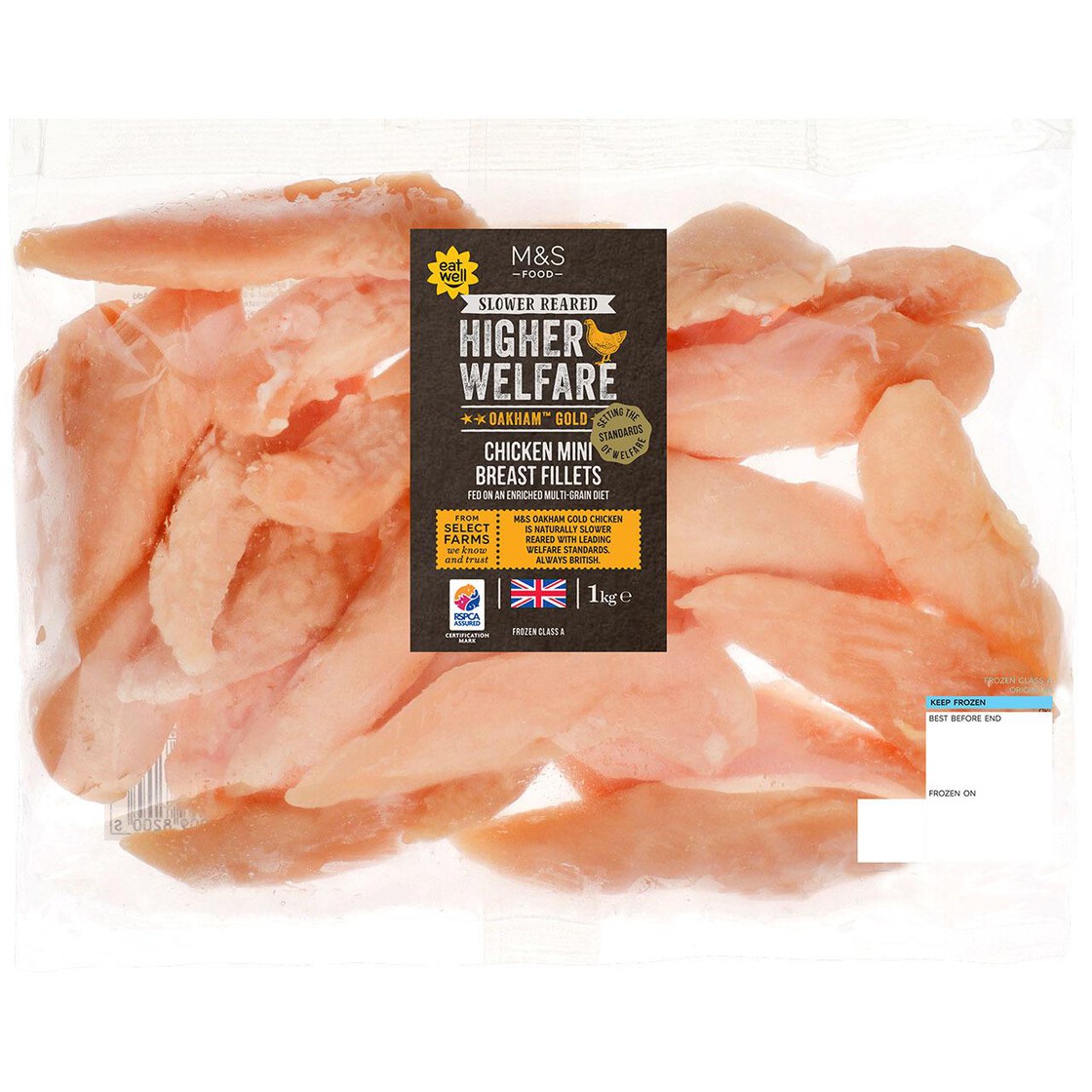 M&S Oakham Gold Chicken Mini Fillets Frozen - Ocado