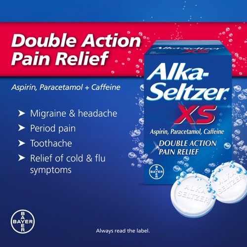 Alka Seltzer XS Extra Strong Pain Relief Effervescent Tablets - Ocado