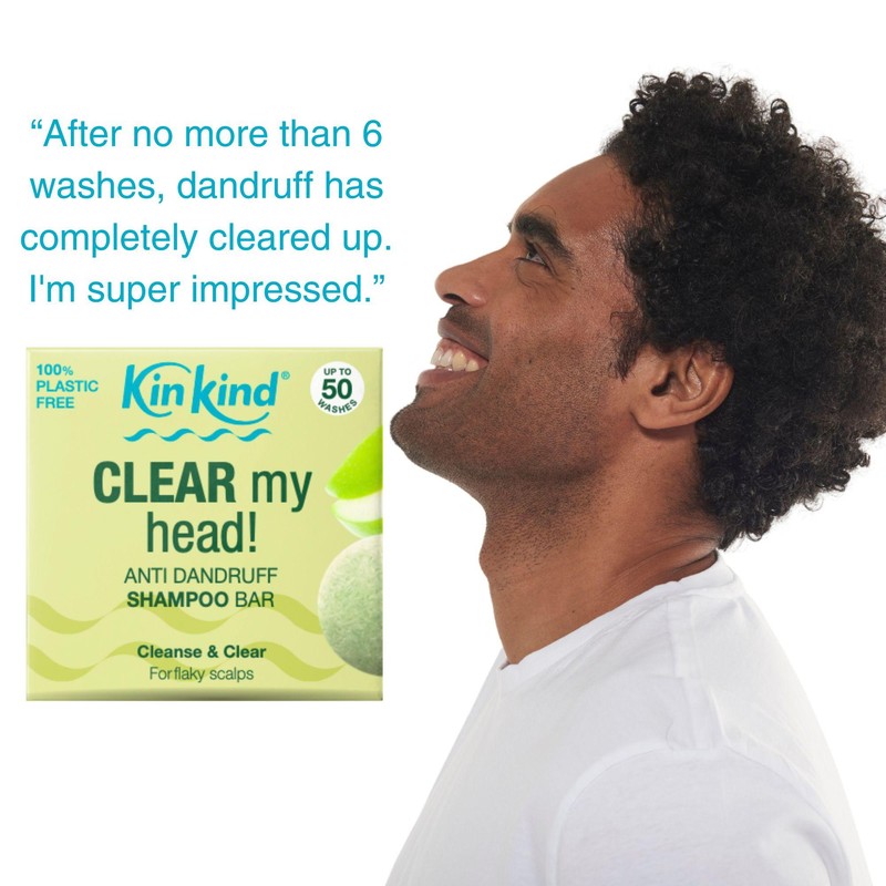 KinKind CLEAR My Head! Anti Dandruff Solid Shampoo Bar for Flaky Scalp ...