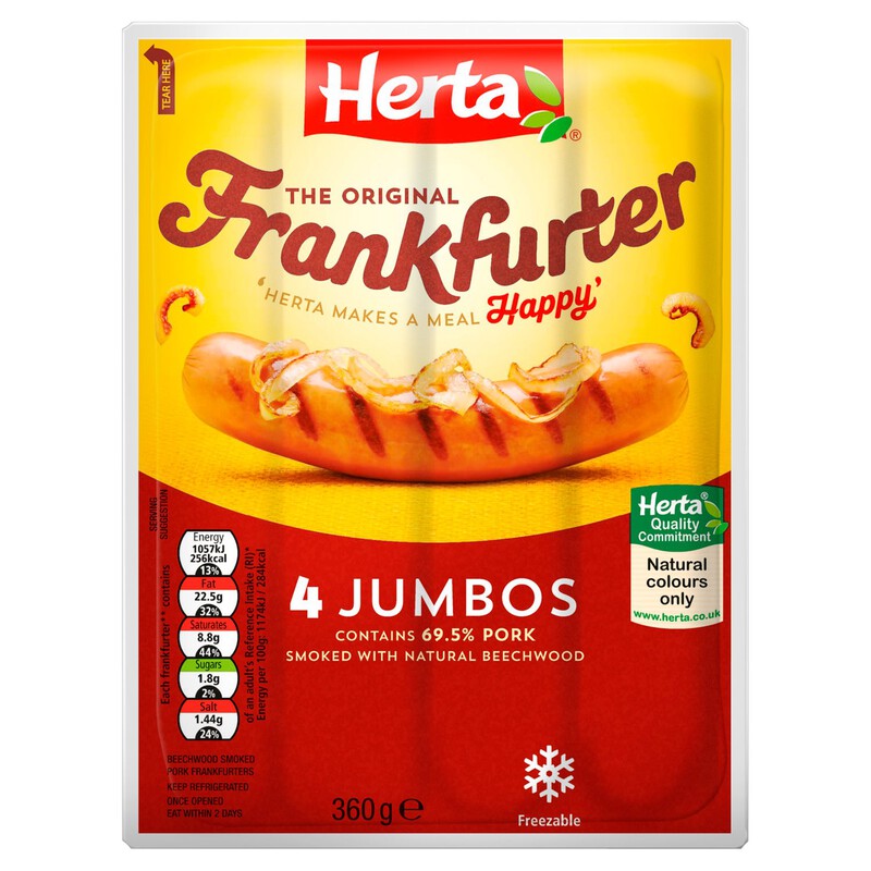 Herta Jumbo Frankfurters Hot Dogs - Ocado