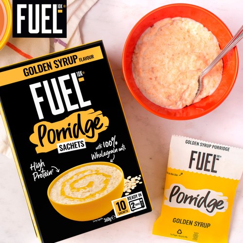 FUEL 10K Golden Syrup Protein Porridge Oat Cereal Sachets - Ocado