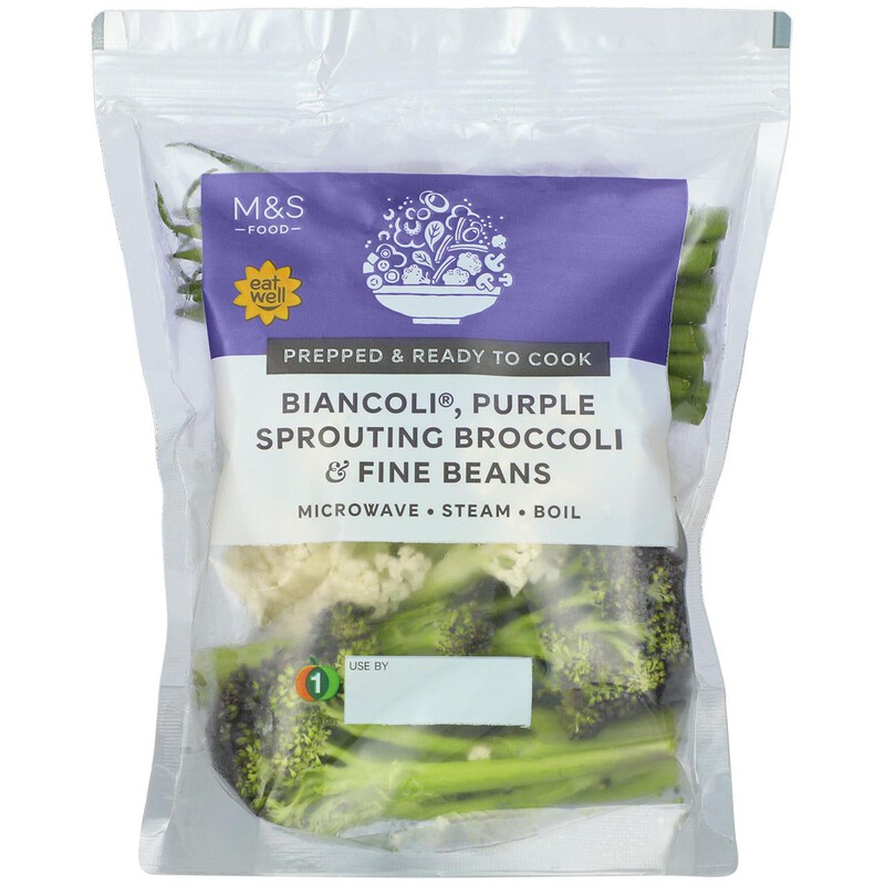 M&S Biancoli Purple Sprouting Broccoli & Fine Beans - Ocado