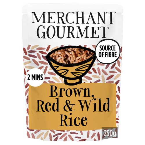 Merchant Gourmet Wholegrain Brown, Red & Wild Microwave Rice - Ocado